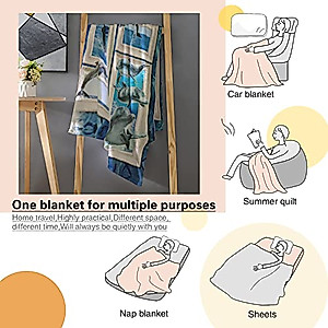 HUGDIY Sea Dolphin Fleece Throw Blanket 54"x70", Soft Cozy Blanket, Lightweight Fuzzy Fluffy Plush Blanket for Bed Sofa Travel