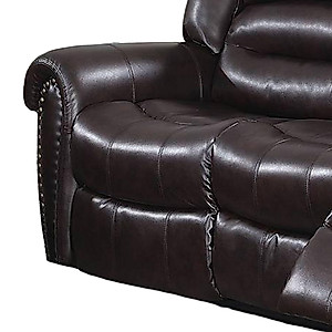 Benjara BM299094 86 in. Power Recliner Sofa with USB Charging Port Brown
