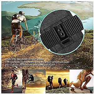 AH Military Grade Cell Phone Pouch Clip Holster Holder w/Belt Loop for iPhone 8 Plus 13 Pro Max 15 Plus, S24 Ultra Nylon Canvas Construction Cell Phone Holsters Fits Cell Phone w/Otterbox (Large)