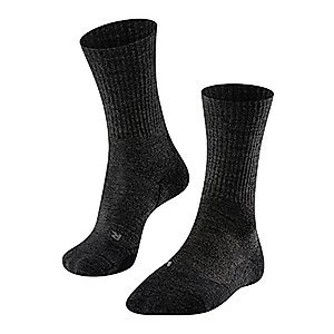 FALKE Men's TK2 Explore Wool Hiking Socks, Mid Calf, Medium Padding, Athletic Sock, Breathable Quick Dry, Merino Wool, Grey (Smog 3150), 6.5-8.5, 1 Pair