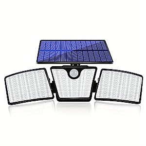 Fitybow Solar Lights Outdoor, 265LED Solar Light Outdoor with Motion Sensor Security Lights Solar Powered Wall Lights Spotlights Waterproof 360-Degree Adjustable for Wall Patio Porch (1Pack)