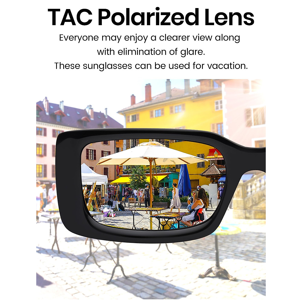 Veda Tinda Vision Rectangle Sunglasses Black Trendy Retro 90s Square Vintage y2k Sunglasses for Women Polarized Men Sunglasses UV Blocking Skin C01S01