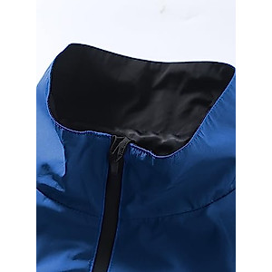 JMIERR Mens Lightweight Rain Jacket Casual Long Sleeve Active Windbreaker Golf Coats, US 46(XL) A Sky Blue