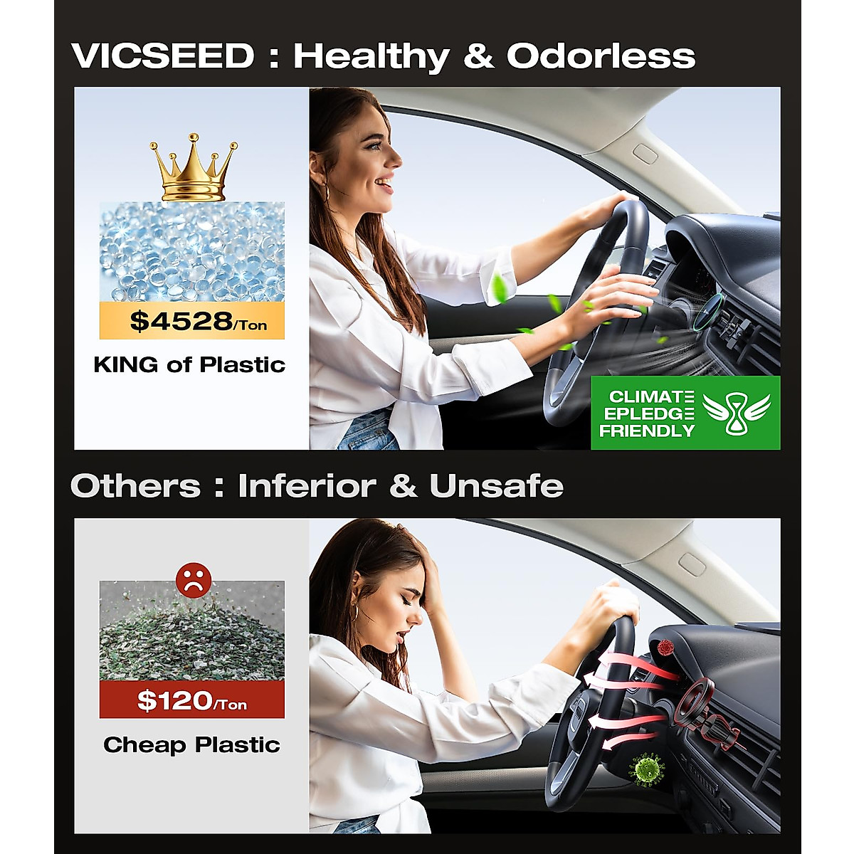 VICSEED for MagSafe Car Mount Vent,【Fluorescence Design】【Strong Magnet Power】 Stable Magnetic Phone Holder for Car, Hands Free Magnet Car Phone Holder Mount for iPhone 15 Pro Max 14 13 12 Samsung