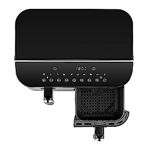 Multi GO219 5-in-1 Dual Zone Air Fryer: 8 Quartz Capacity with 2 Independent Frying Baskets and Independent Temperature Control, Smart Finish to Roast, Broil, Dehydrate Function, 1700W, Black.