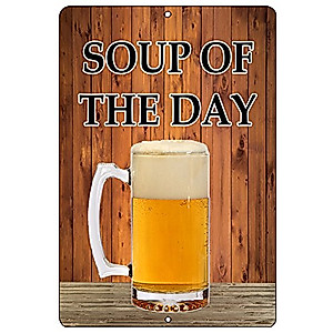 Rogue River Tactical Funny Beer Alcohol Sign Metal Tin Sign Home Bar Kitchen Soup of The Day