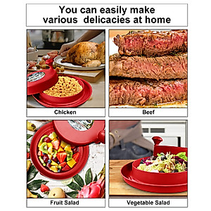 GUEZASE Chicken Shredder Tool, Meat shredder, Suitable for Pulled Chicken, Meat Shredder Tool with Non-Skid Base, Dishwasher Safe BPA free Chicken shredder pro 10.5" (Red)