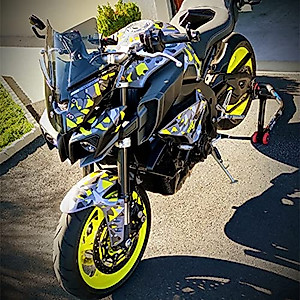 Camouflage Pattern Car Film Wrap,MoreChioce Self-Adhesive Car Protective Film Wrap Sticker PVC DIY Car Body Decorative Stickers for Auto Motorcycle Bike,Yellow,152cmx30cm