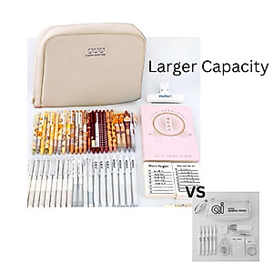 Sotzac Cute Pencil Case Large Capacity Pen Pouch Accessories Bag Canvas Organizer (Cream)