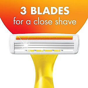 BIC Soleil Smooth Women's Disposable Razors, 3 Blades With Moisture Strip For a Silky Smooth Shave, 4 Count (Pack of 6) (24 Razors)