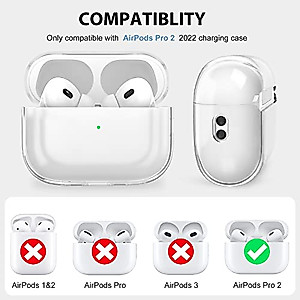 GOKIMAE for AirPods Pro 2nd Generation Case Clear (2022) with Replacement Eartips (XS,S,M,L) and AirPod Cleaner kit,Soft TPU AirPods Pro 2 Transparent Case (Clear Crystal)
