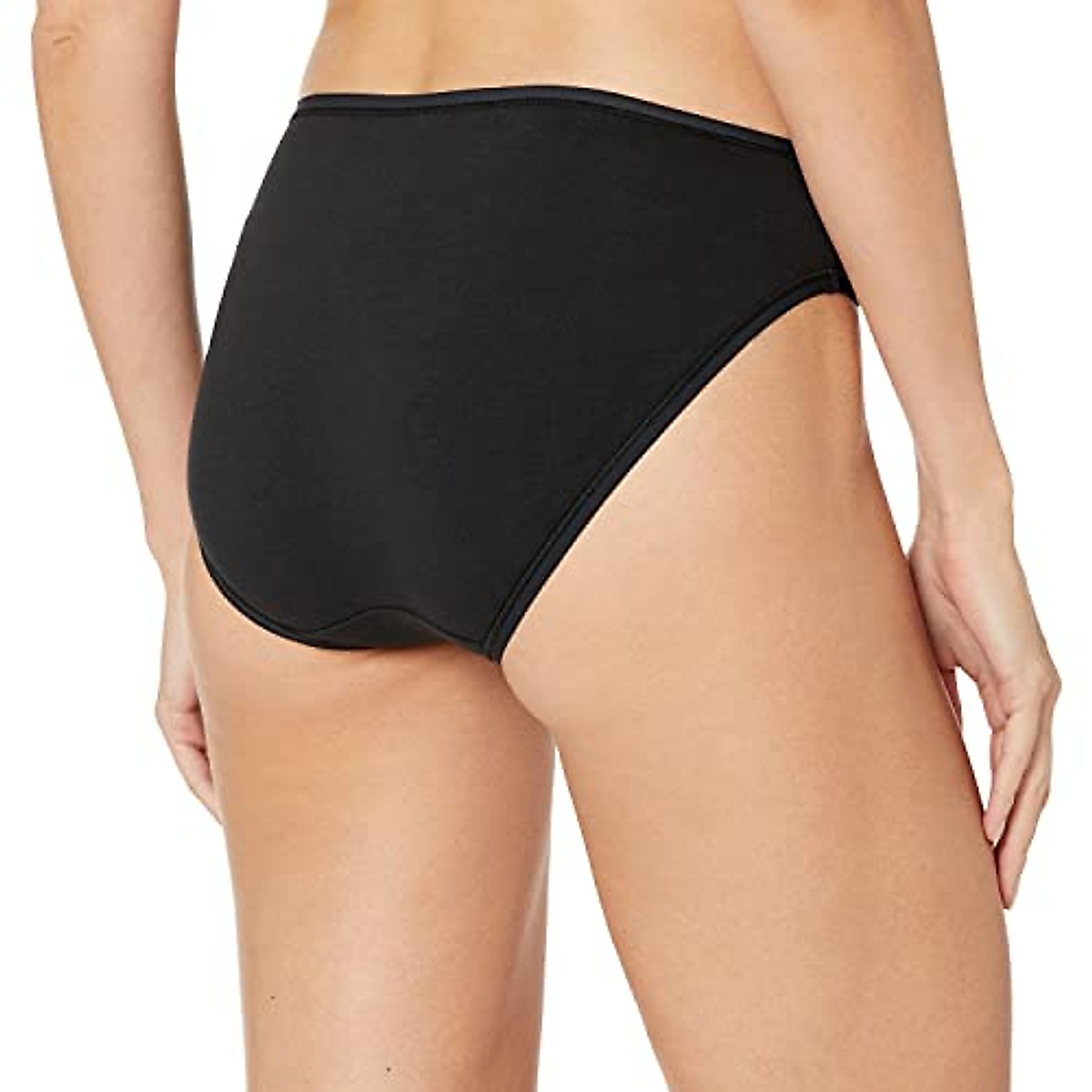 Amazon Essentials Women's Cotton High Leg Brief Underwear (Available in Plus Size), Pack of 6, Black, X-Large