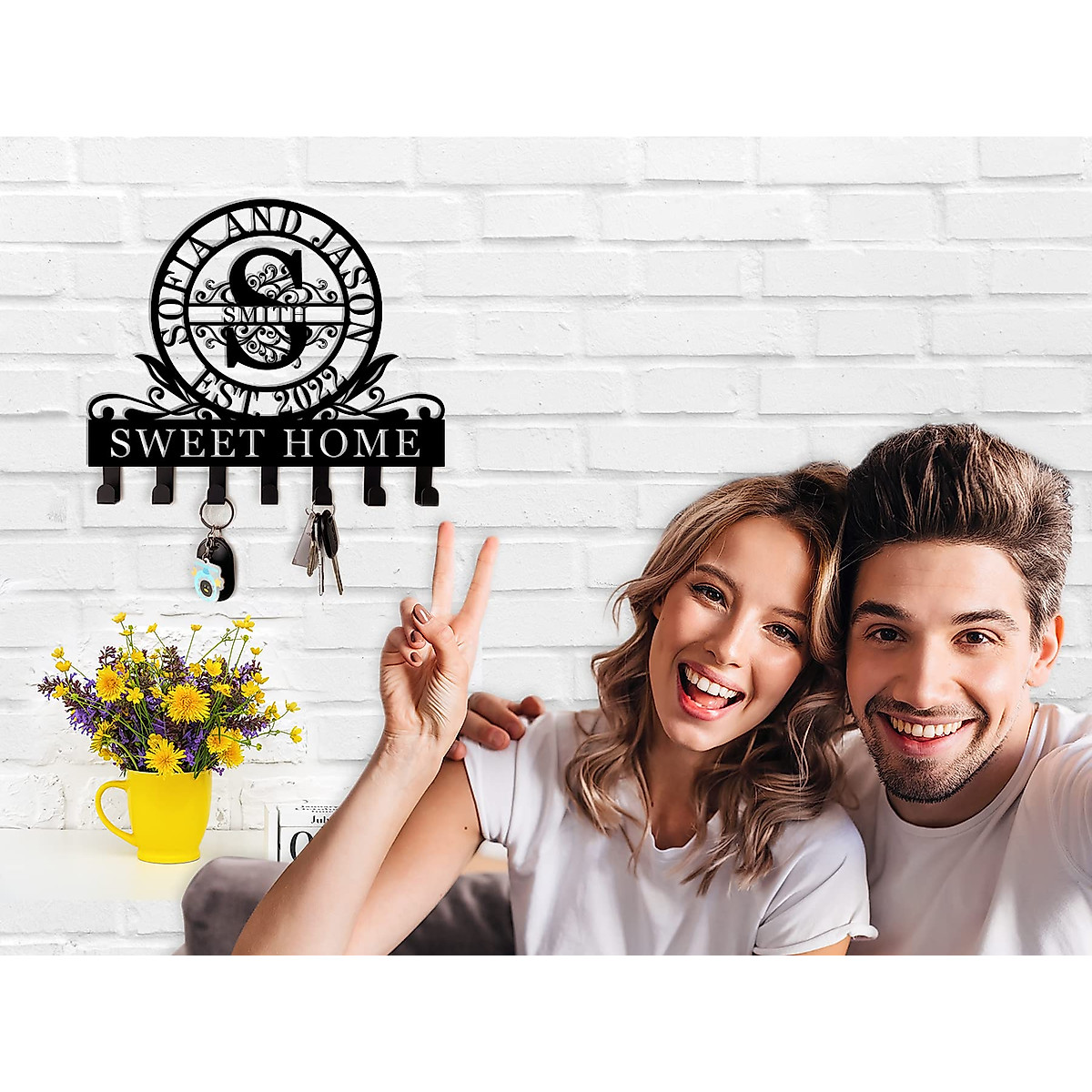 Personalized Key Holder for Wall, Custom Metal Key Hooks with Name, Key Rack for Wall, Key Holder for Wal Key Holder, Key Holder Wall for Cap Hooks, Sunglasses Hooks Towel Hooks