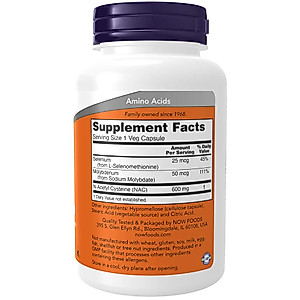 Now Foods Nac-Acetyl Cysteine 600mg, 250 Vcaps (500 (250X2))