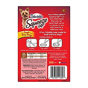 Hartz Delectables Squeeze Up Chicken Dog Lickable Treats, 32 Dog Treat Tubes