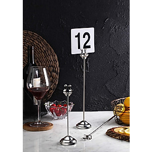 New Star Foodservice 27792 Stainless Steel Table Number Holder/Heavy Casting Base, Set of 6, 12-Inch