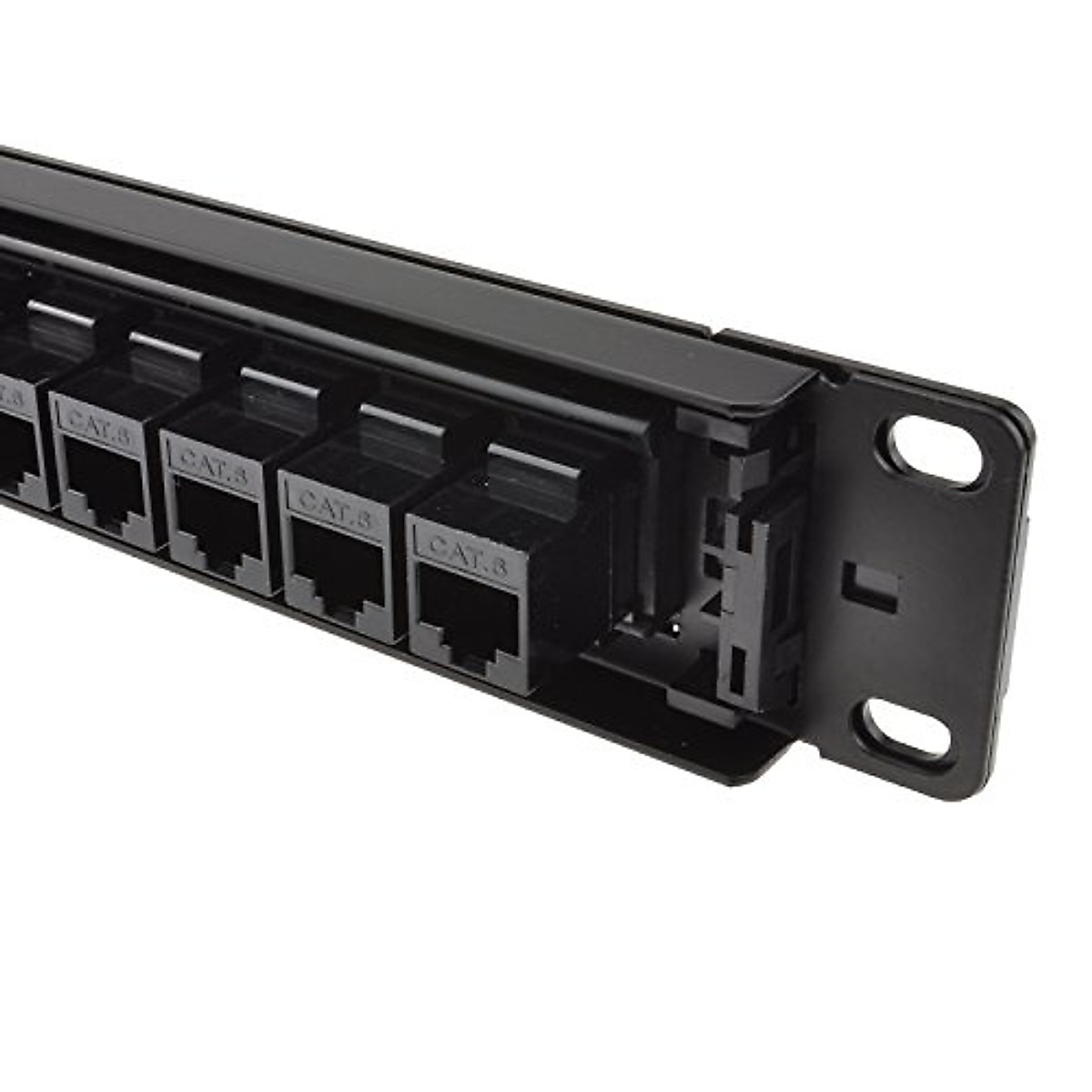 kenable 24 Port RJ45 CAT6 Gigabit Through Coupler Patch Panel with Back Bar