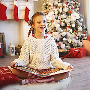 Round Fluffy Rug Faux Fur Round Rug Shaggy Floor Area Carpet for Living Bedroom Sofa Supplies (20 x 20 Inch)