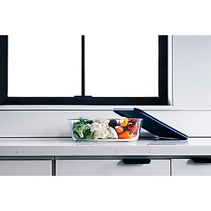 DURA LIVING 4-Piece Glass Food Storage Container (2 Containers + 2 Lids) | 11-Cup Rectangular, Leakproof | Microwave, Freezer, Oven & Dishwasher Safe | Ideal for Meal Prep & Pantry Organization