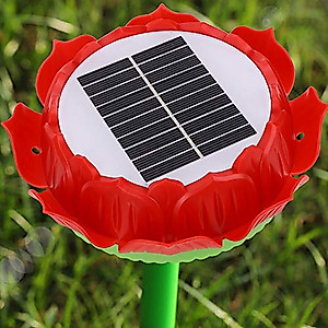 Zerodis Mini Buddha Music Player Machine Lotus Shape Outdoor Rain Proof Buddhist Chanting Player Praying Song 48 Buddhist Songs(Red)