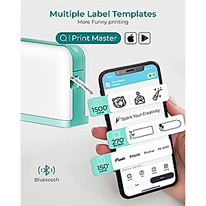 Vixic Label Makers - Label Maker Machine with Tape P3200 Portable Bluetooth Handheld Label Printer for Labeling Home Office Organization Included Multiple Templates for Phone Pad USB Rechargeable