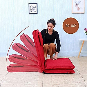 GYDJBD Classic Style Single Lazy Sofa with 5-Speed Adjustment of Backrest, Steel Frame Structure, Foldable Built-in Zip, Easy to Clean (Color : Red)