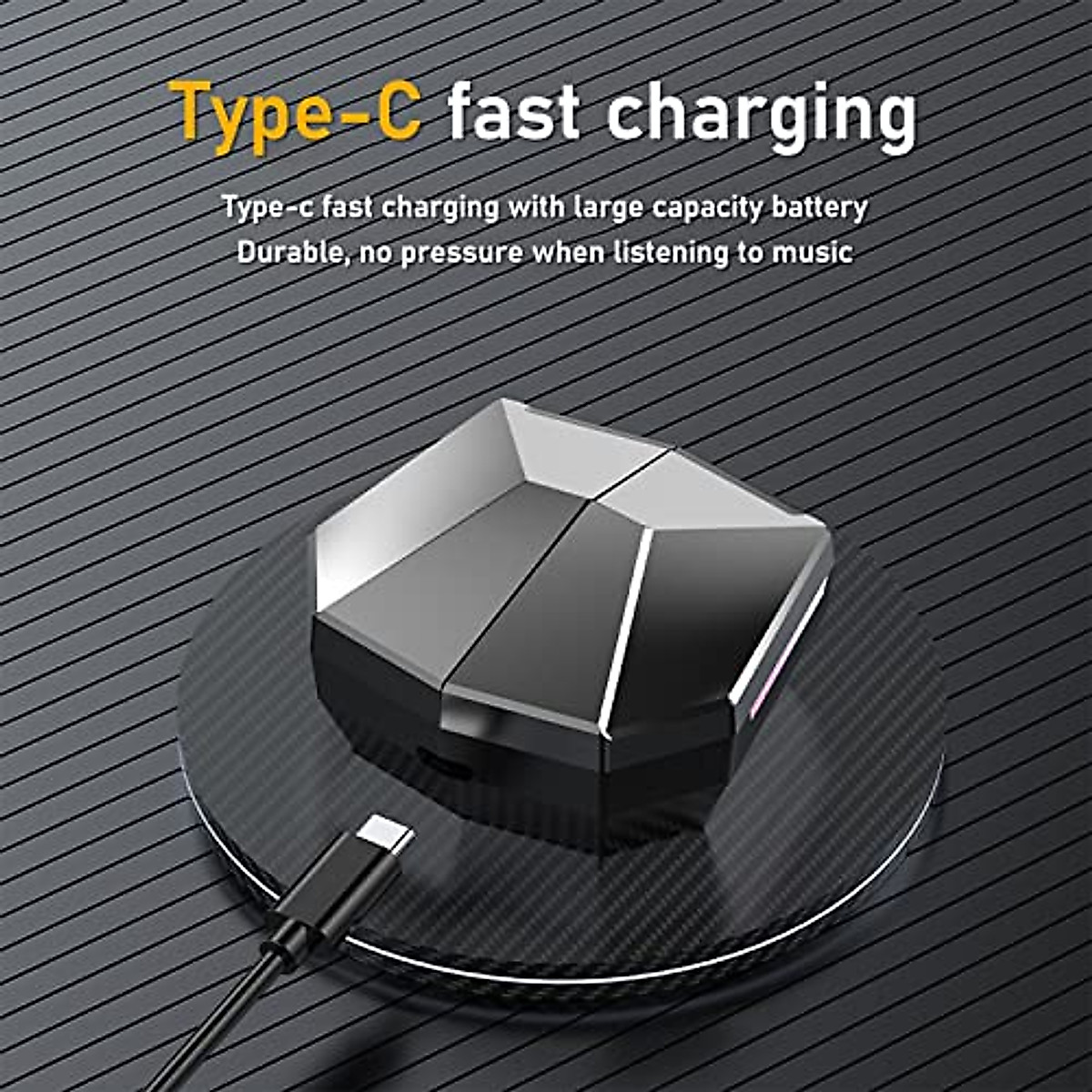 Wireless Earbuds, Bluetooth Headphones 6hrs Play-time with 300mah Wireless Charging Case, Sport Earbuds with Led Diaplay Hi-fi, Fit for Android iOS Cell Phone