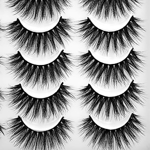 Lanflower Fake Eyelashes Natural Look Dramatic 3D Lashes Pack Faux Mink 20 Pairs 4 Styles