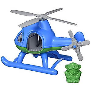 Green Toys Helicopter, Blue/Green CB - Pretend Play, Motor Skills, Kids Flying Toy Vehicle. No BPA, phthalates, PVC. Dishwasher Safe, Recycled Plastic, Made in USA.