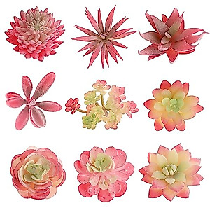 YdaBao Artificial Succulents Plants-9 Pcs Mini Fake Succulents Unpotted Faux Succulents Plants, Realistic Crafting Floral Decor for Home, Party, Office, Indoor & Outdoor