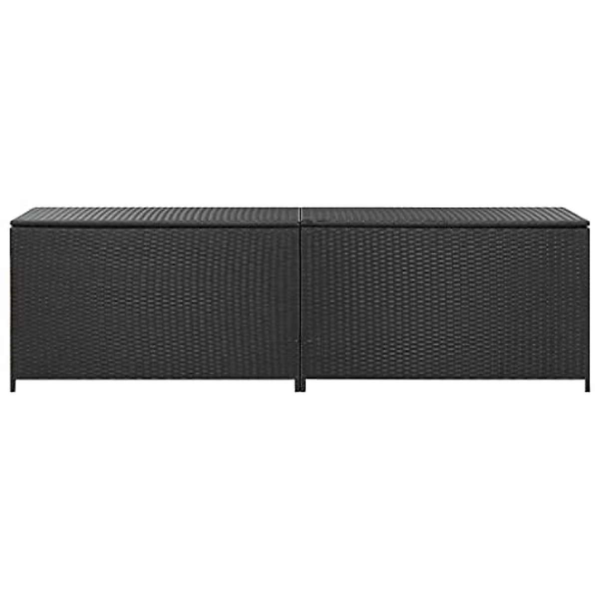 YEZIYIYFOB 160 gal Outdoor Storage Box Large Deck Box Taupe Black Rattan Patio Storage Box Garden Storage Suncast Chest Container Poly Cabinet for Lawn Backyard 78.7"x19.6"x23.6" Black NOT WATERPROOF