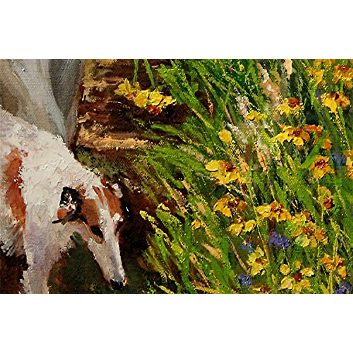 SOLD Handful of Daffodils, Female Figure And Dog By Internationally Renown Impressionist Artist Yary Dluhos