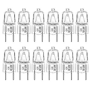 G8 Light Bulbs 20Watt 120Volt Halogen Light Bulb G8 Base Bi-Pin Shorter 20W T4 JCD Warm White Under Cabinet Puck Lighting Replacements,12Pack