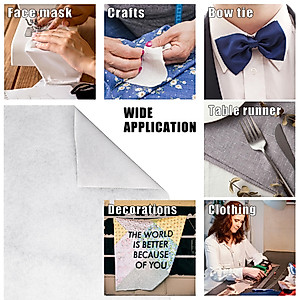 Ucandy Woven Cotton Iron-On Fusible Interfacing, 11.6" x 30yd Medium Weight Single Sided Interfacing Fabric Iron on Interfacing for T-Shirt Blouses DIY Crafts Supplies (White-Heavy Weight)