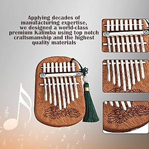 GECKO Mini Kalimba Thumb Piano Portable Flat Board Kalimba 8 keys Mahogany Wood Handmade Mbira Finger Piano, Musical Instrument with Instruction and Tune Hammer Gift for Kids Adult Beginners (8 keys)