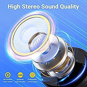 kauguo Wireless Earbuds, Bluetooth 5.3 Headphones,4-Mic Call Noise Reduction 36H Playtime IPX6 Sports Waterproof Earphones, HiFi Stereo, Touch Control with Type-C Charging for iOS Android Black