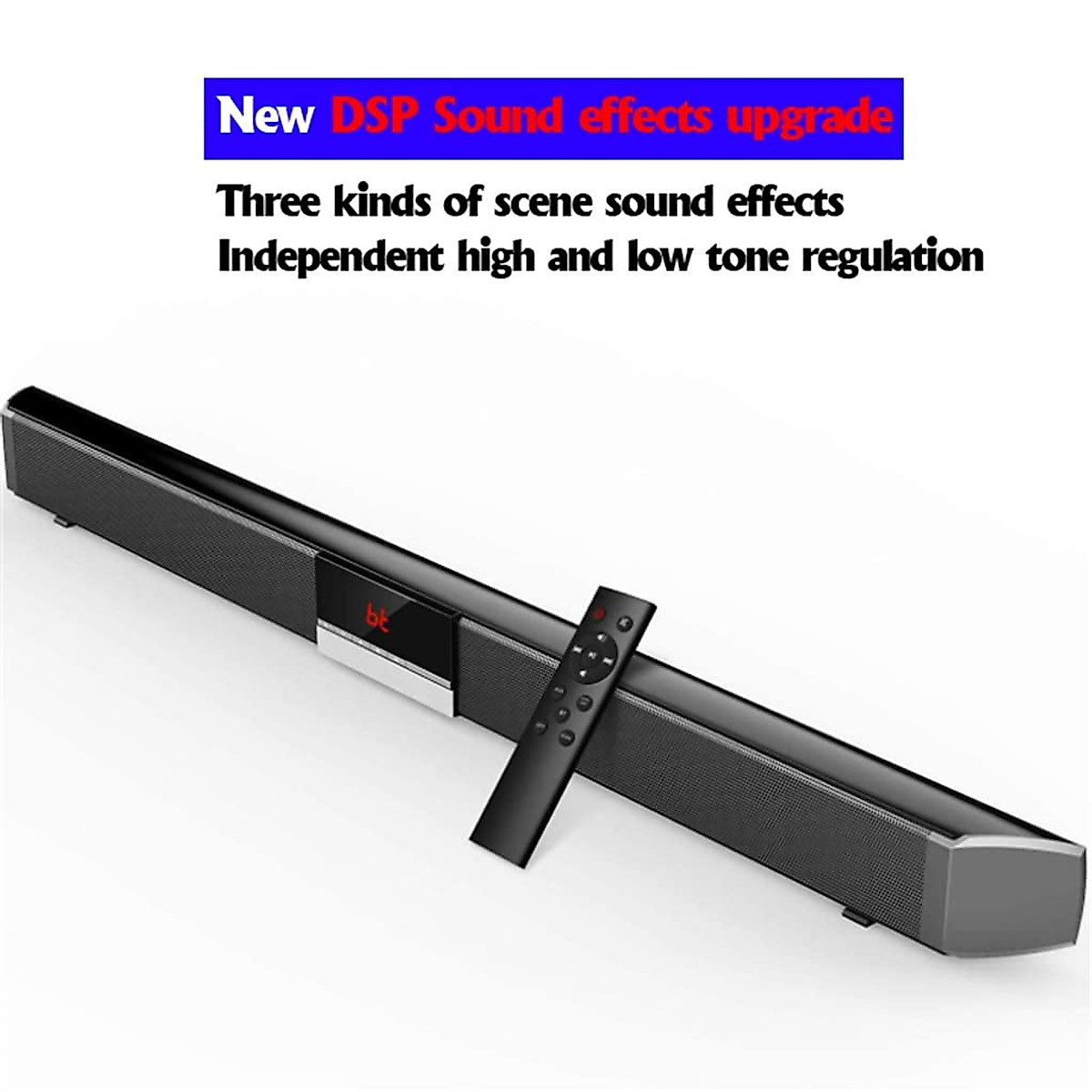 SDGH Soundbar TV 40W Home Theater System Wreless 5.0 Speaker with Control for Coaxial Optical Subwoofer Sound Box