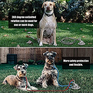 Anipaw 360° Swivel Dog Tie Out Stake, Heavy Stainless Steel Dog Anchor, Yard Stake Rust Proof Dog Tether Hold, 1500 Lbs of Pull Force, Great for Outside Yard Camping Lawn, Suit for Any Kind of Breeds