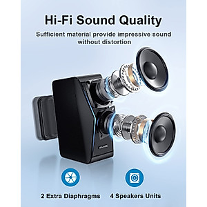 Computer Speakers, Dynamic RGB PC Speakers, Bluetooth 5.0 HiFi Computer Speakers for Desktop with 2 Bass Diaphragms & 4 Speaker Units, USB Powered & 3.5mm AUX Cable for PC Laptop Monitor Tablet Phone