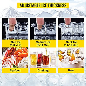 VEVOR 110V Commercial Ice Maker Machine, 300LBS/24H Stainless Steel Under Counter Ice Machine with 100LB Storage, 108PCS Clear Cube, Auto Operation, Include Water Filter, 2 Scoops, Connection Hose