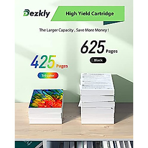 Dezkly High-Yield Ink Cartridge for 65XL, Remanufactured 65XL Ink Cartridge Tri-Color Combo Pack Works with HP AMP 100 120 Series DeskJet 2620 3720 Series Envy 5020 5030 Series N9K03A N9K04A