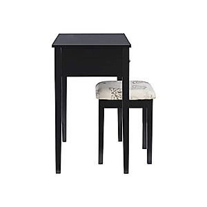 Linon Home Dcor Linon Black Butterfly Stool Vanity Set with Bench, 36"w x 18"d x 30"h,