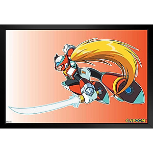 Poster Foundry Mega Man Zero Jump Video Game Video Gamer Classic Retro Vintage 90s Gaming MegaMan Capcom Legacy Collection Megaman 11 Mega Man X Dr Wily Stand or Hang Wood Frame Display 9x13