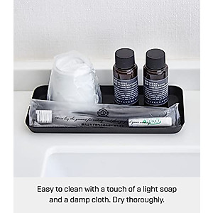 YAMAZAKI home Tower Amenity Tray L Black, Flat,3.5"L x 3.5"W x 1.6"H