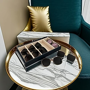 Svea Display 5 Slot High End PU Leather Velvet Drawer Divider Eyewear Storage Sunglasses Jewelry Tray Organizer