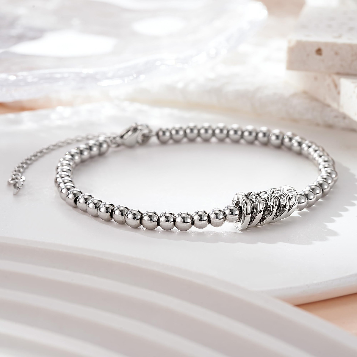 KOXMOON 50th Birthday Gifts for Her Women, Birthday Bracelet for Women with Gift Message Card, 50 Year Old Birthday Jewelry Gifts for Mom Grandma Sister Aunt Wife Friends