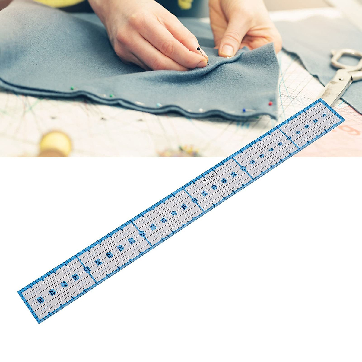 PESUMA Quilting Rulers Sewing Ruler - Easy Cut DIY Acrylic Sewing Ruler for Precise Measurement and Cutting - Clear Quilting Supplies and Sewing Rulers for Crafts and Sewing Projects