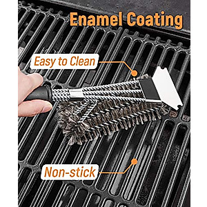 SHINESTAR 17'' x 9 1/2" Grill Grates for Charbroil Tru Infrared 463242716, 463276016, 463242715, Nexgrill 720-0882A, Lowe's 639322, Porcelain-enameled Cast-Iron Cooking Grid, Set of 3