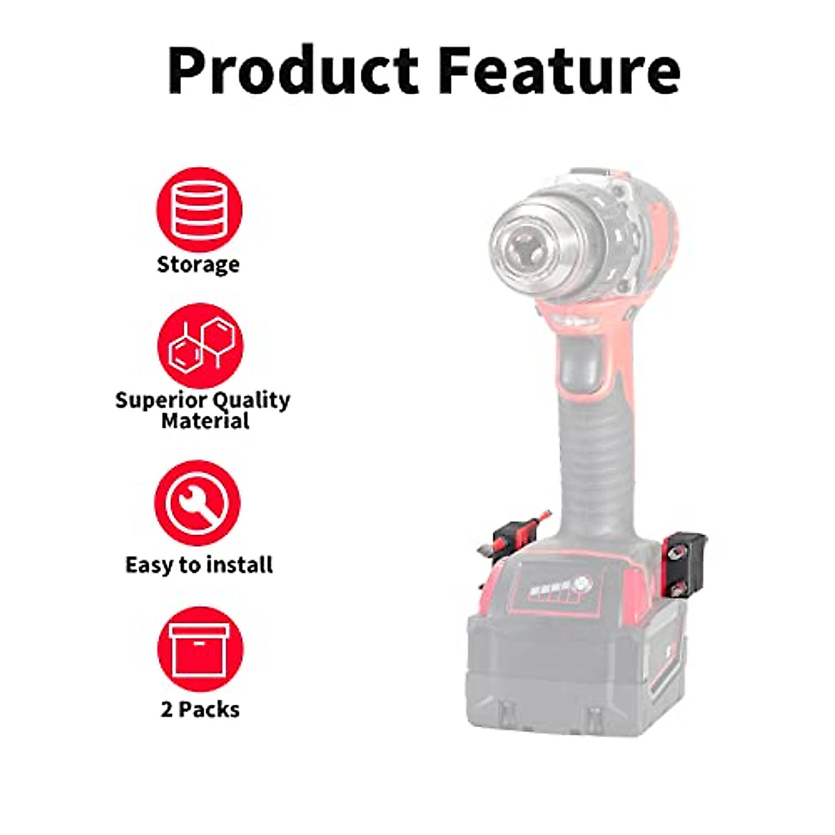 Bit Holder for Milwaukee M18 Drill Bit Organizer for Milwaukee Drills Carry Up to 4 Driver Bits on The Side of Your Power Tool or Driver (2 Pack)