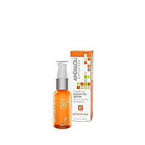 Andalou Naturals Turmeric + C Enlighten Serum, Skin Brightening Serum with Vitamin C & Turmeric, Anti Aging Skin Care, Diminish Sun Damage & Lighten Skin, 1.1 Fl Oz